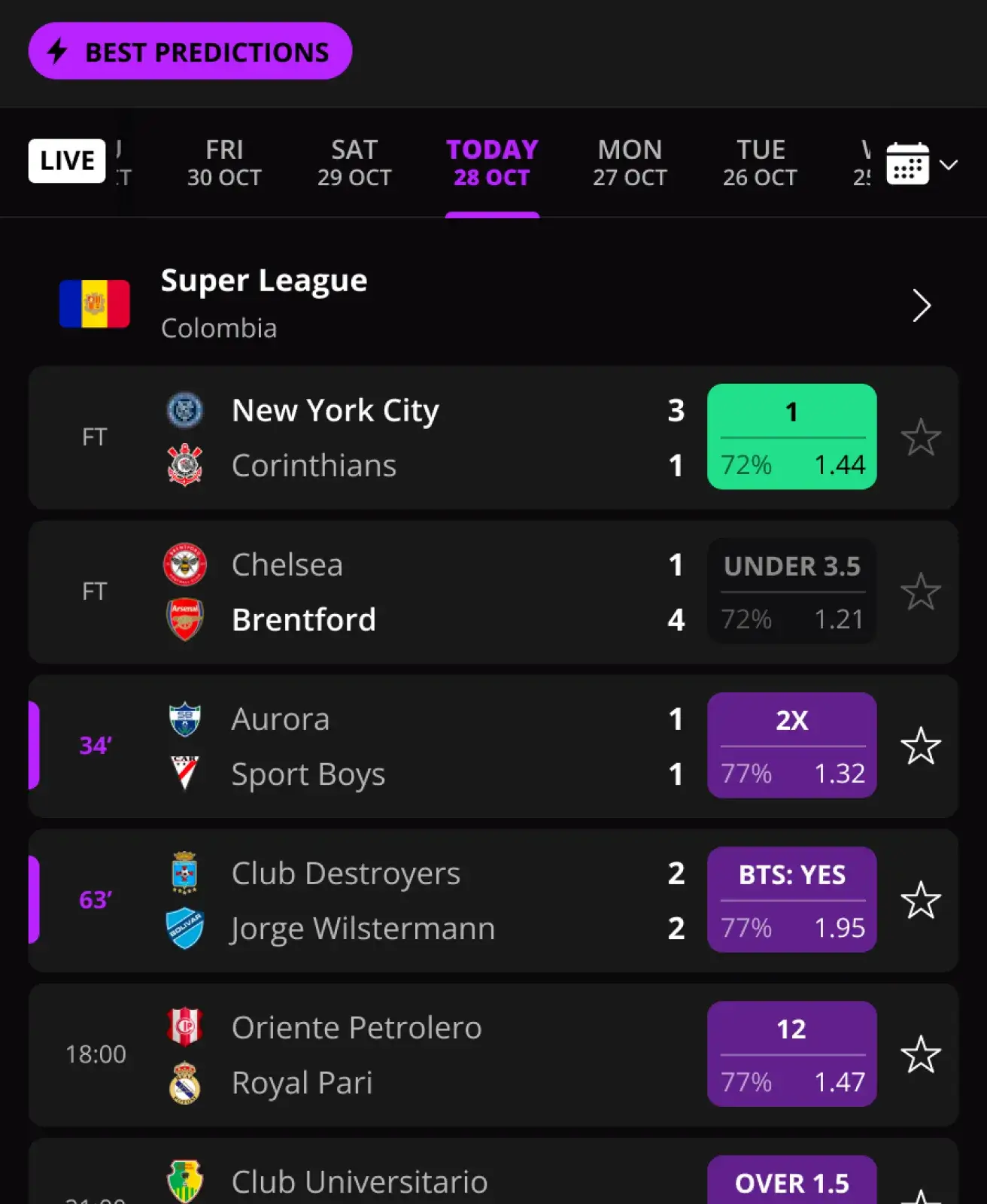 180Score - Predicciones de Fútbol e Información de Partidos AI